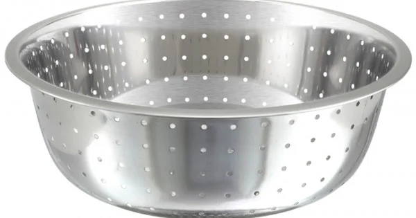 Winco CCOD-15L Chinese Style Colander, 15 inch, 5mm Drain Holes, 13 ...